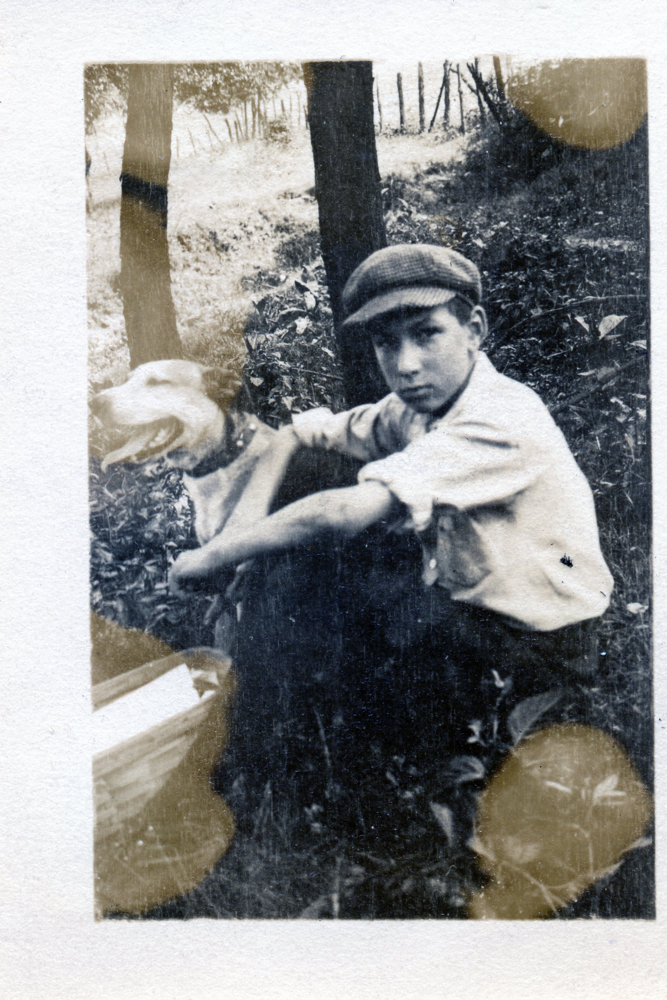 An undated photo of Harlan Hubbard and a dog. Provided by the Behringer ...
